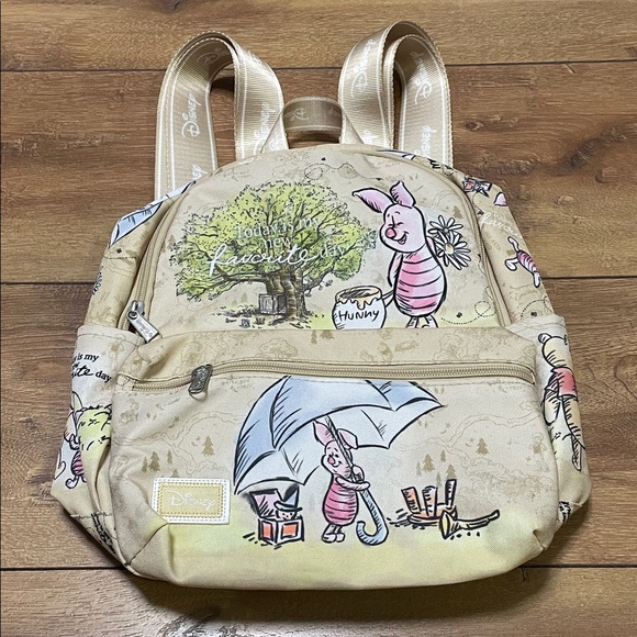 Disney | Accessories | Disney Beige Kids Backpack With Pooh And Piglet ...